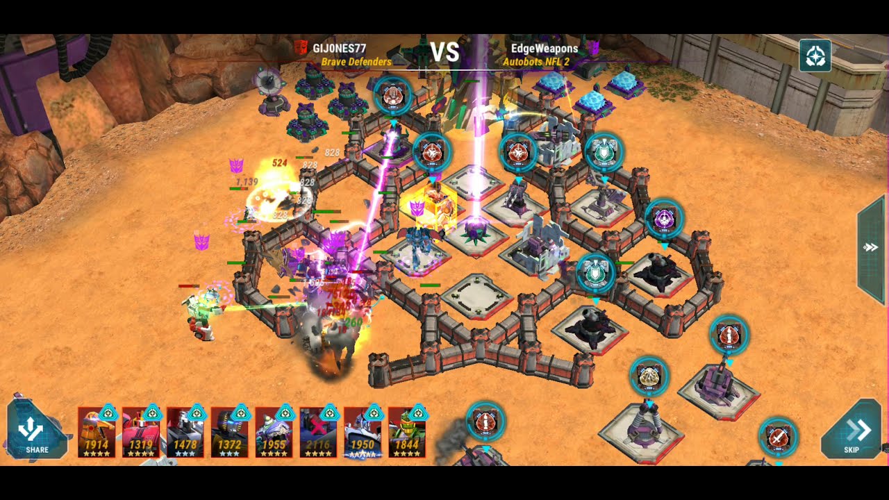 Transformers Earth Wars HQ 16 Base Evaluation EdgeWeapons (Full Tally ...