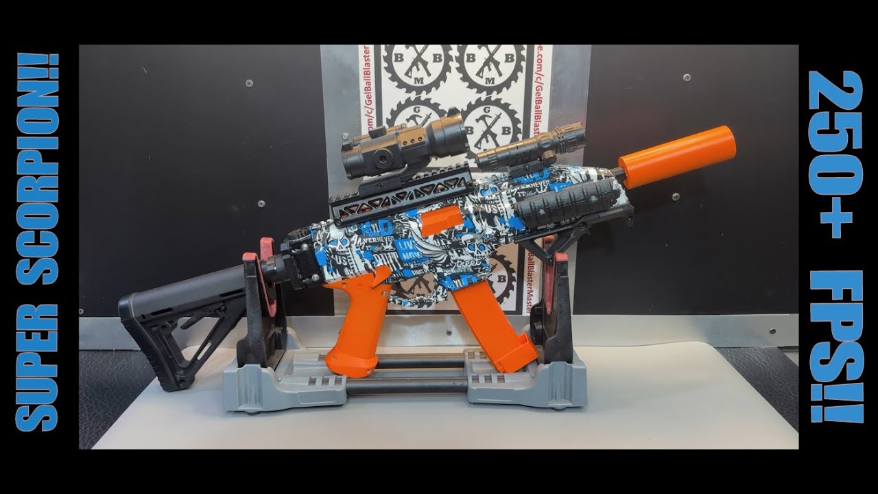 SUPER EVO SCORPION Gel Ball Blaster - Upgraded Gearbox & More - 250 ...