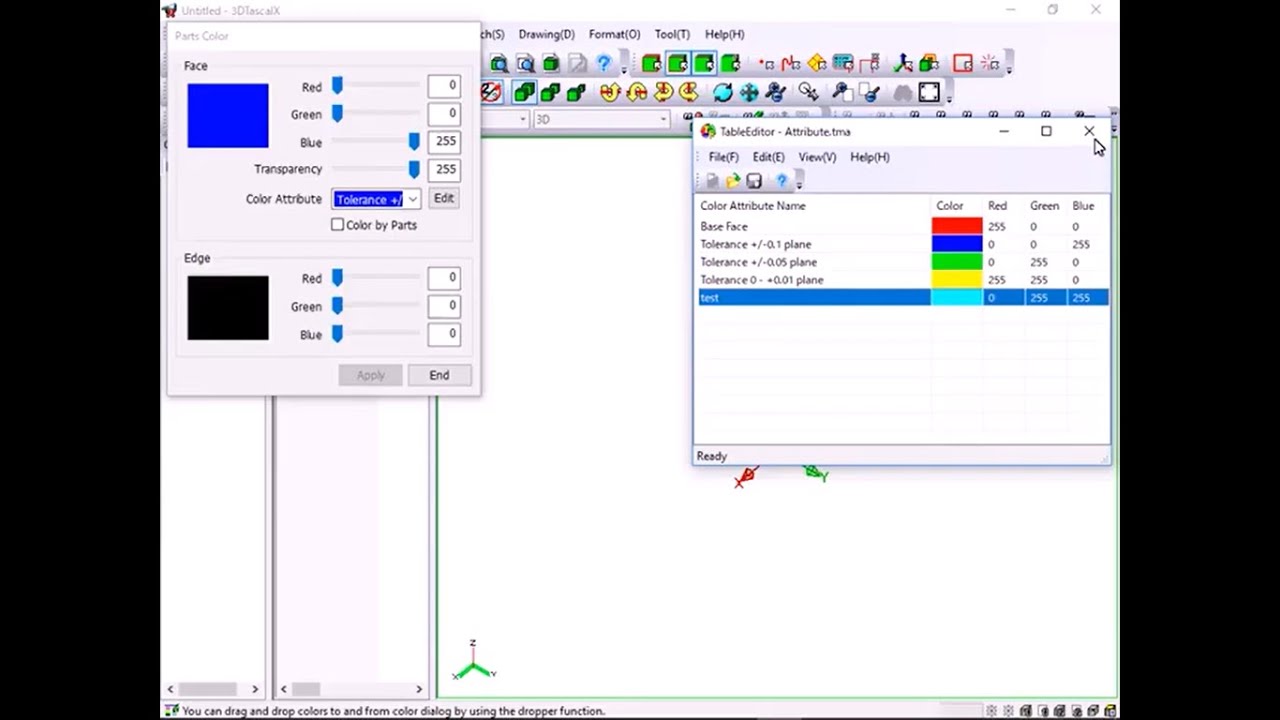 [3DTascalX･Light] Confirmation of the hole & processing by the color attribute table - YouTube