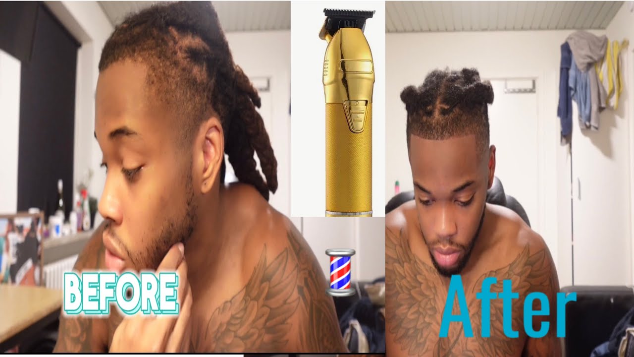 First time cutting my own hair overseas😲🫣! Locs with high taper fade ...