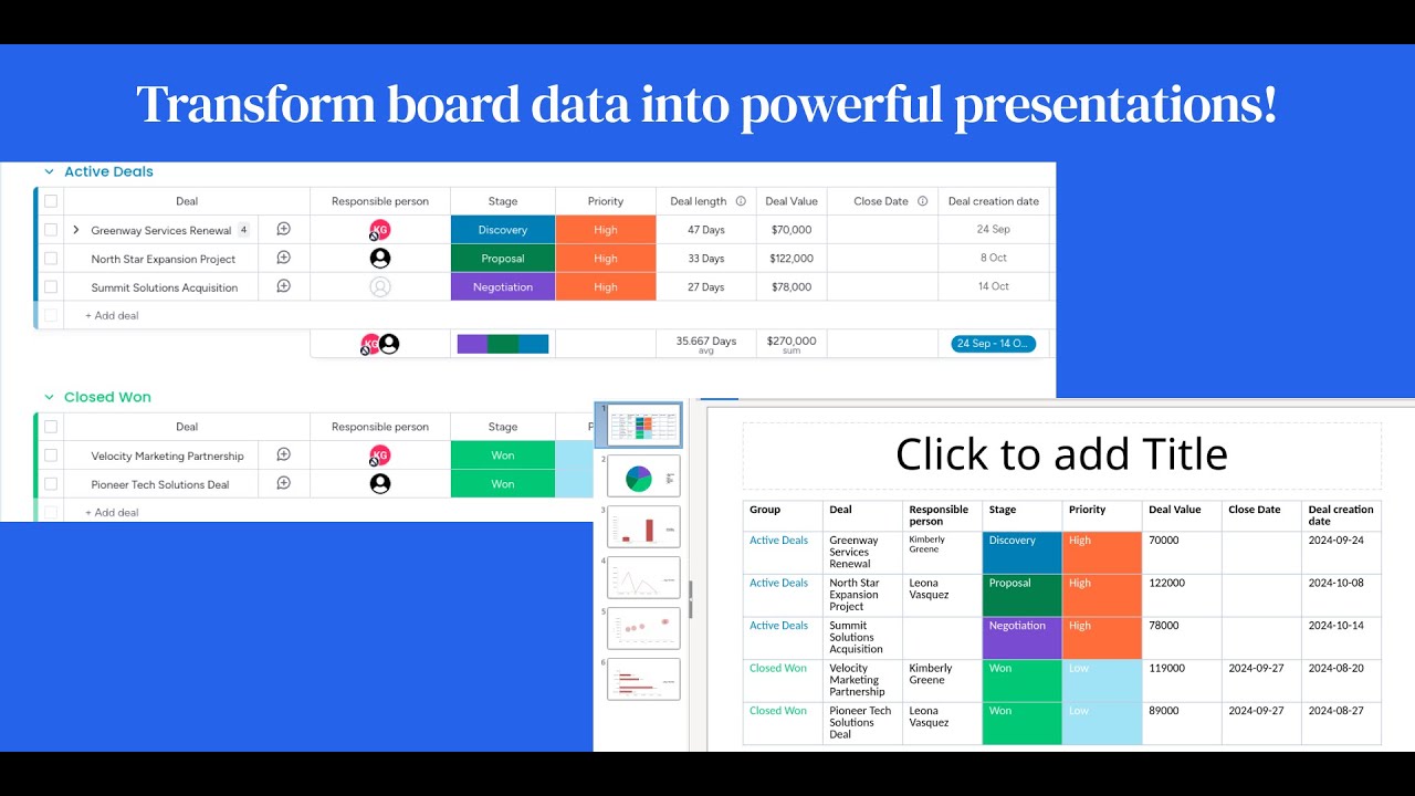Export Monday.com boards to powerful presentations! - YouTube