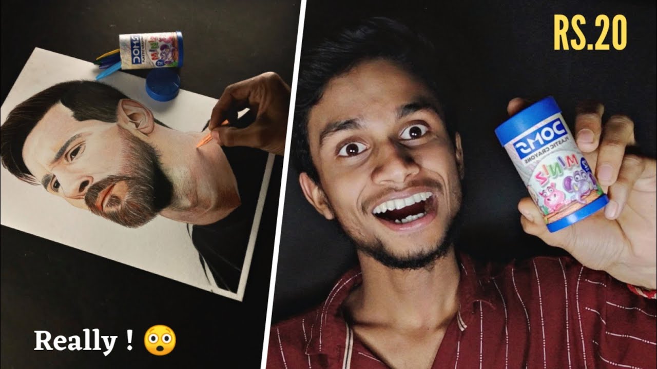 Can I draw Lionel Messi with Rs.20 Colour | drawing messi | Doms 12 ...