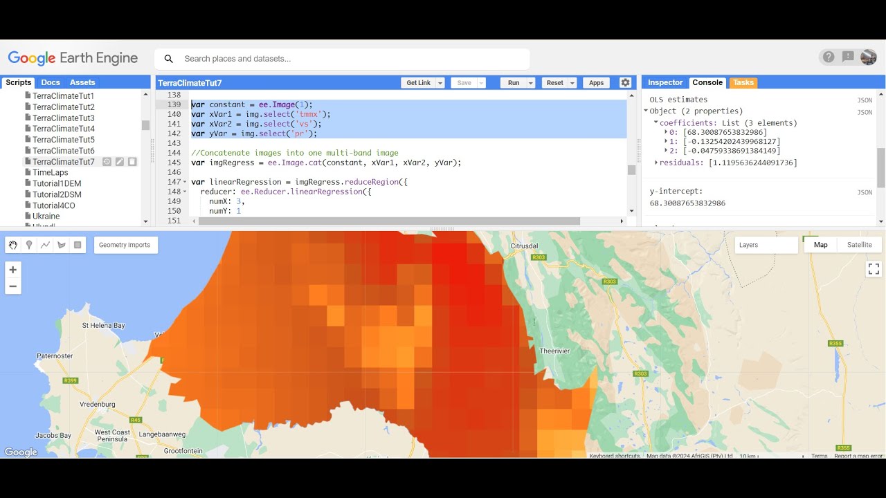 Google Earth Engine Tutorial 64 - Cross-Section Multiple Regression ...