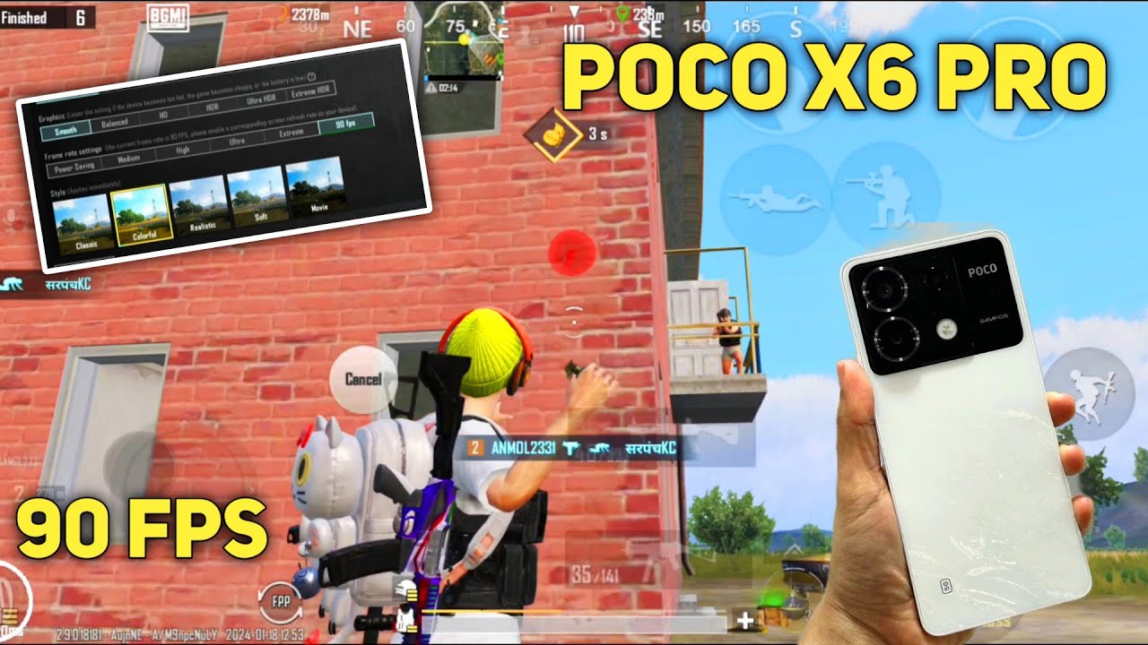 POCO X6 PRO 90 FPS Gaming Test | Poco X6 Pro BGMI Test | Poco X6 Pro ...