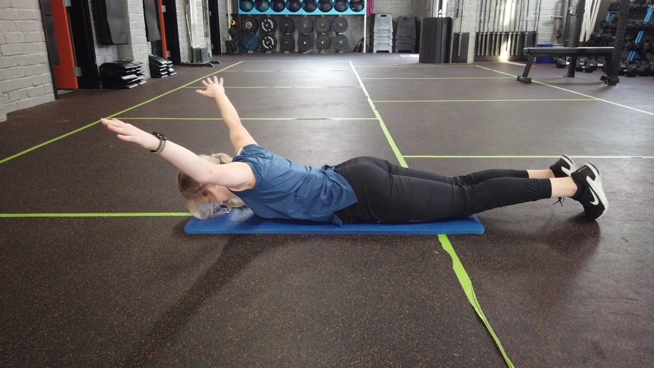 Prone Swimmers with Cervical Retraction - YouTube