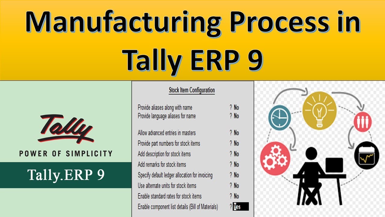 Manufacturing Process ( HINDI ) in tally ERP 9 || BILL OF MATERIAL ...