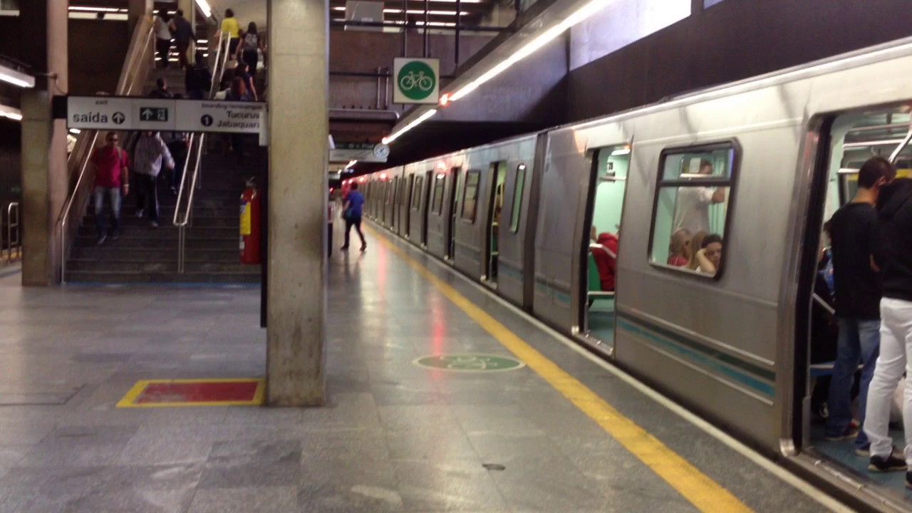Metrô SP Frotas J (J27) e G (G24) na estação Ana Rosa - YouTube
