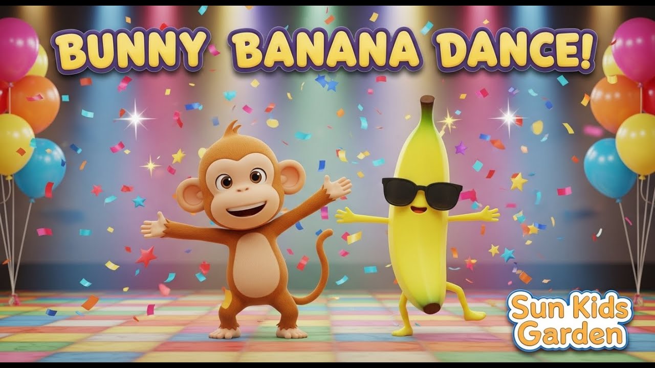 Monkey & Banana Dance Party! 🐵🍌 Fun Toddler Dance Video | Sun Kids ...