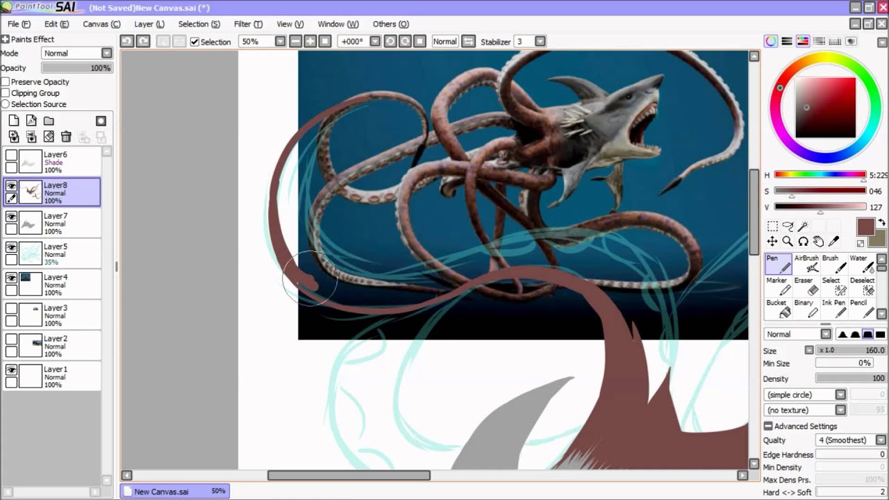 Fan Art - Sharktopus [Sai] - YouTube