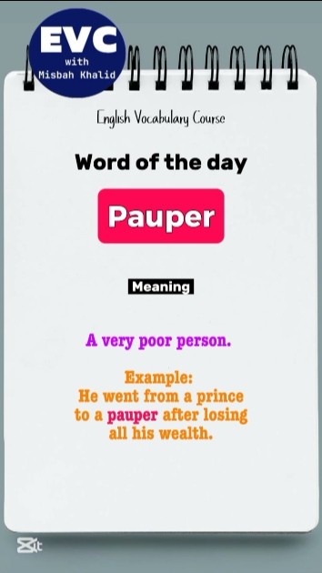 Pauper Meaning in English| English Vocabulary Course #english # ...