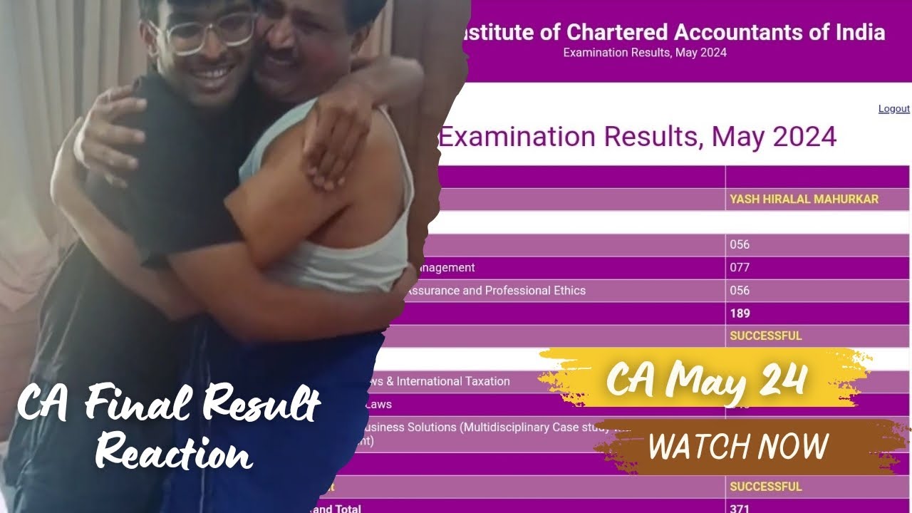 CA Final Result Reaction | May 24 Result - YouTube