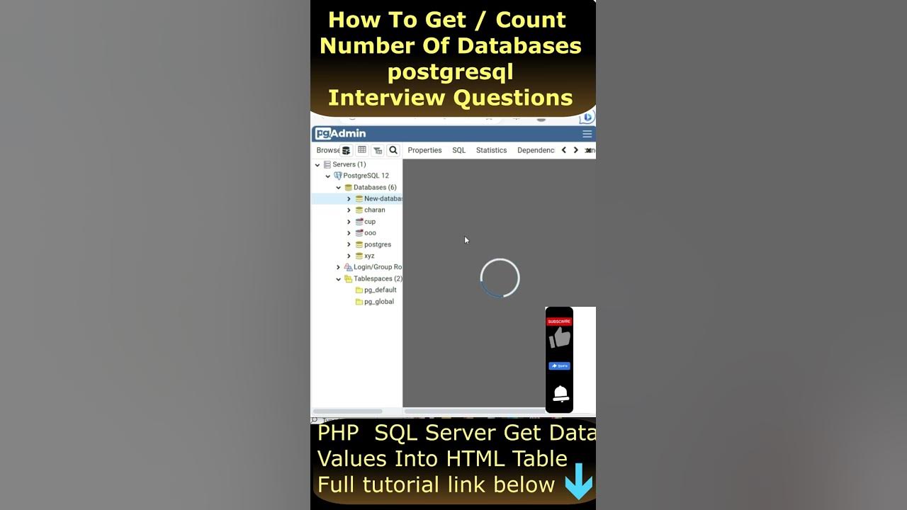 Postgresql Count Number Of User Created Databases Pgadmin Postgresql Youtube 1384