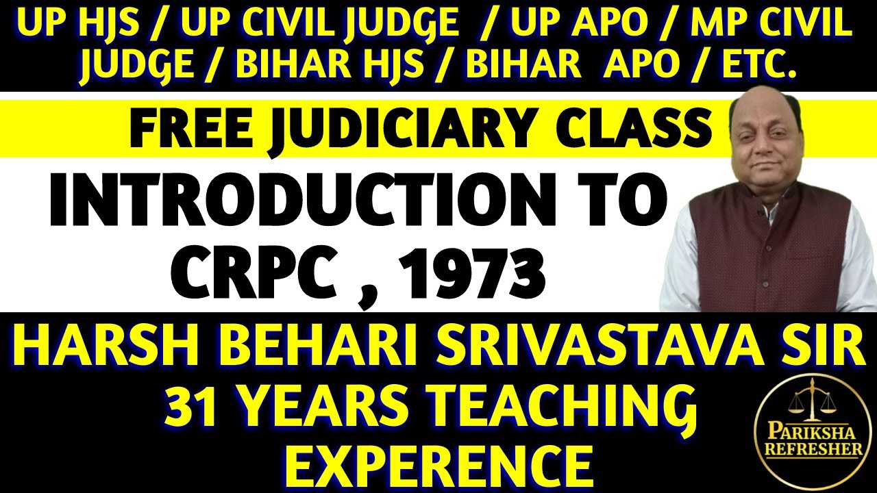Introduction to CRPC | Flow Chart | Free Judicial Class | Pariksha ...