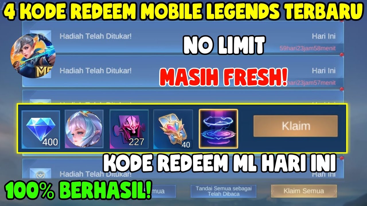 UPDATE! 4 KODE REDEEM ML HARI INI KODE REDEEM MOBILE LEGENDS TERBARU ...
