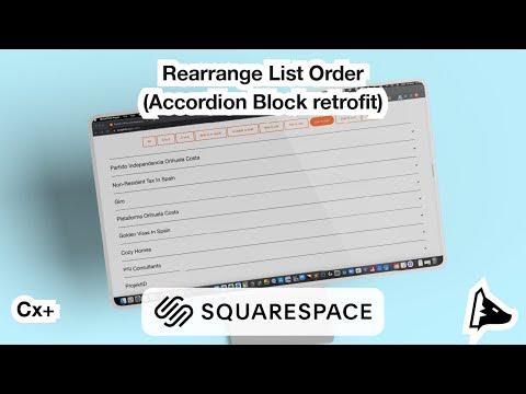 Rearrange List Order - Squarespace plugin (Cx+) - YouTube