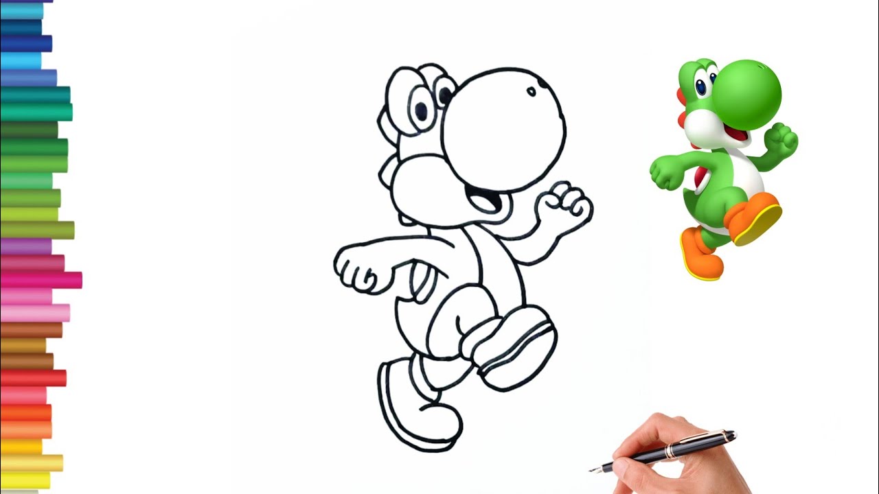 how to draw YOSHI || step by step drawing - YouTube