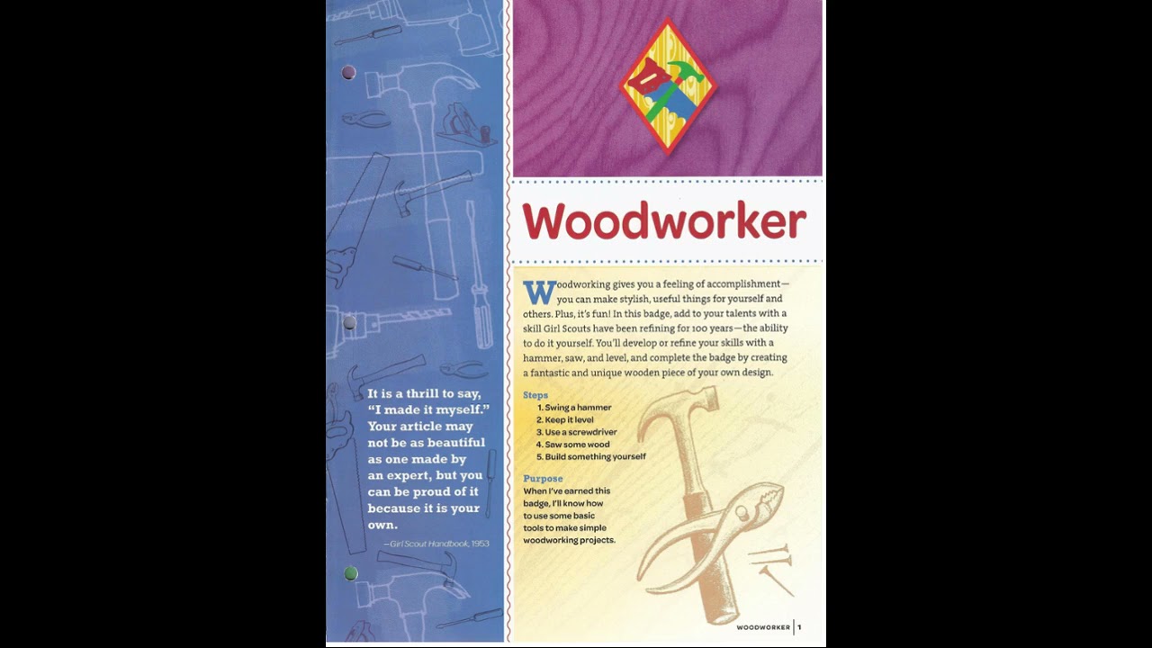 Girl Scout Cadette Badge Woodworker YouTube girl-scout-cadette-badge-woodworker-youtube