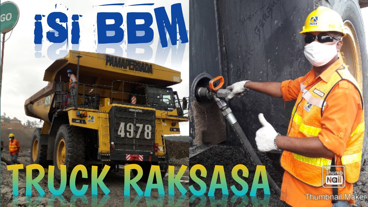 Isi BBM solar Truck Raksasa di Pit Stop Tambang atau refueling - YouTube