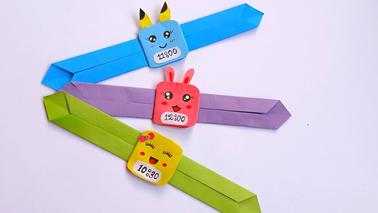 How to make paper watch | origami paper watch | DIY paper clock | ghari ...