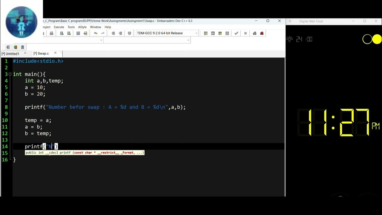 Swap number in C programming #ចាប់ក្តីស្រម៉ៃ - YouTube