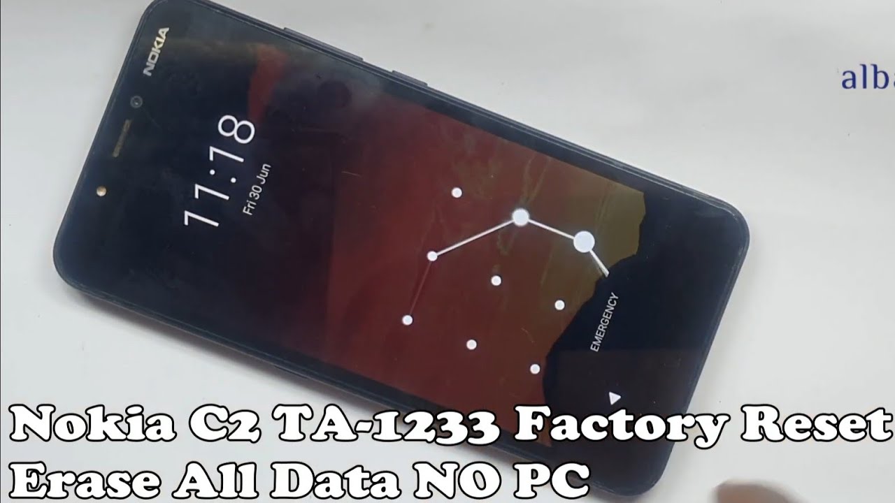 Nokia C2 TA 1233 Factory Reset Erase All Data NO PC - YouTube