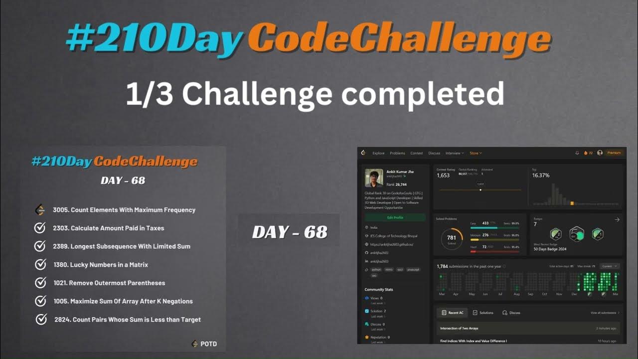 1/3 Challenge completed | #210DayCodeChallenge - YouTube