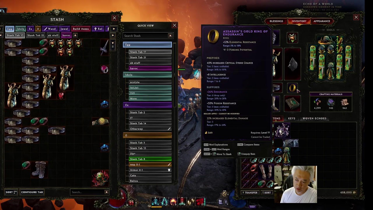 Pivoting to Crit Infernal Shade Stygian Lich / finishing up harbingers ...