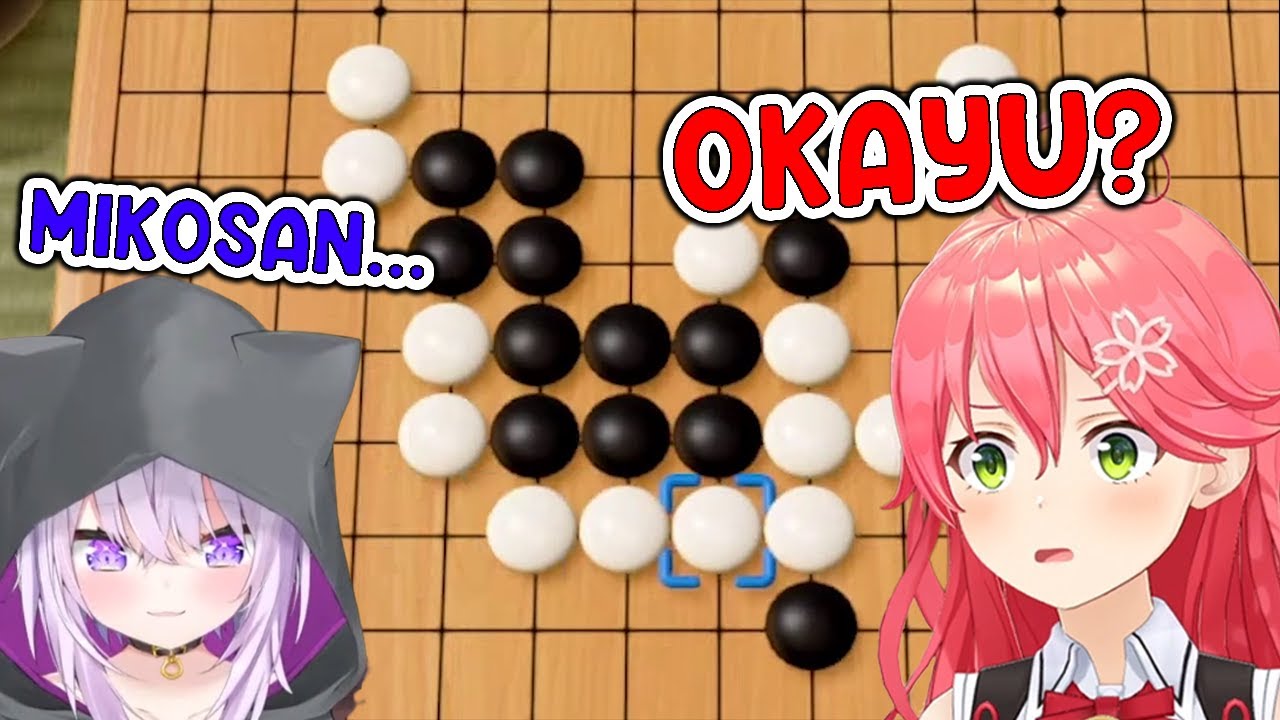 Miko challenging Okayu in Gomoku Narabe - YouTube
