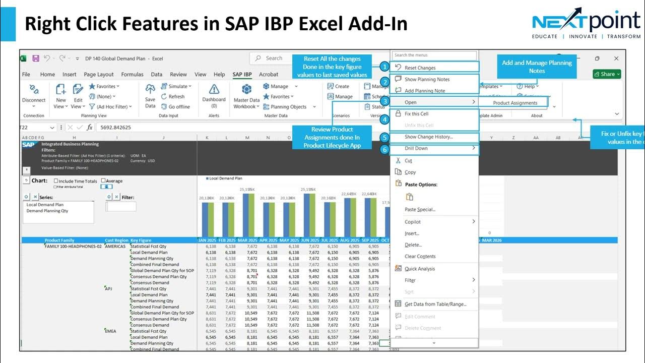 Right Click Features in SAP IBP Excel Add In - YouTube
