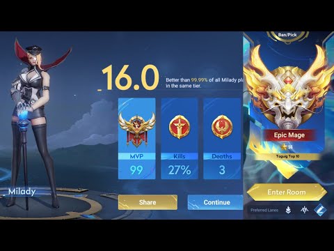 Milady Gameplay | Honor Of Kings | HOK | Mid Lane Gameplay | Honor Of ...