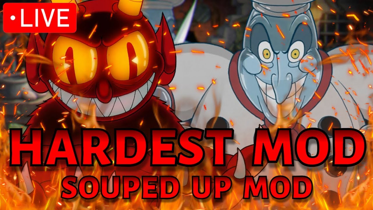 *LIVE* Cuphead "Proffesional" tries the HARDEST Cuphead mod EVER ...