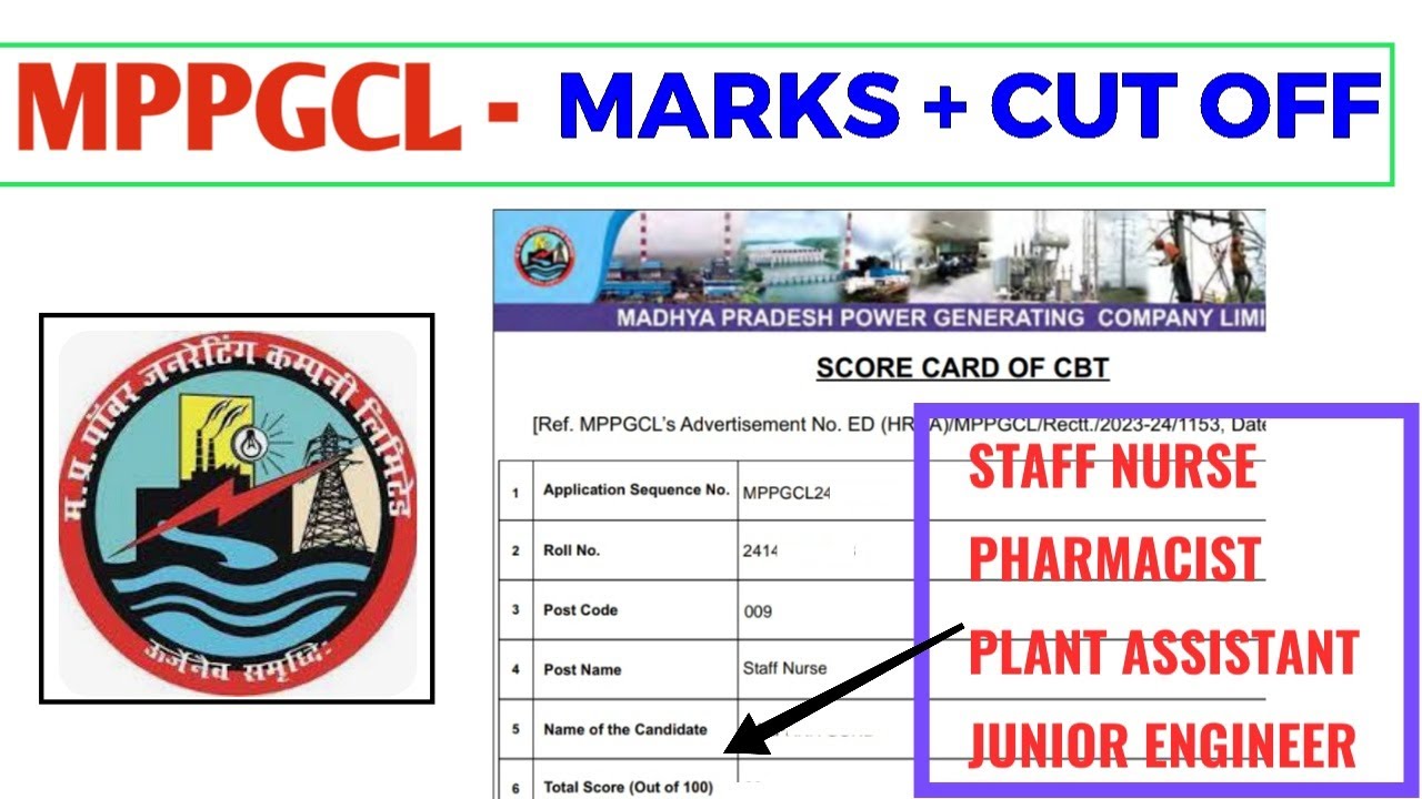 MPPGCL STAFF NURSE + PHARMACIST - MARKS जारी - MPPGCL SCORE CARD ...