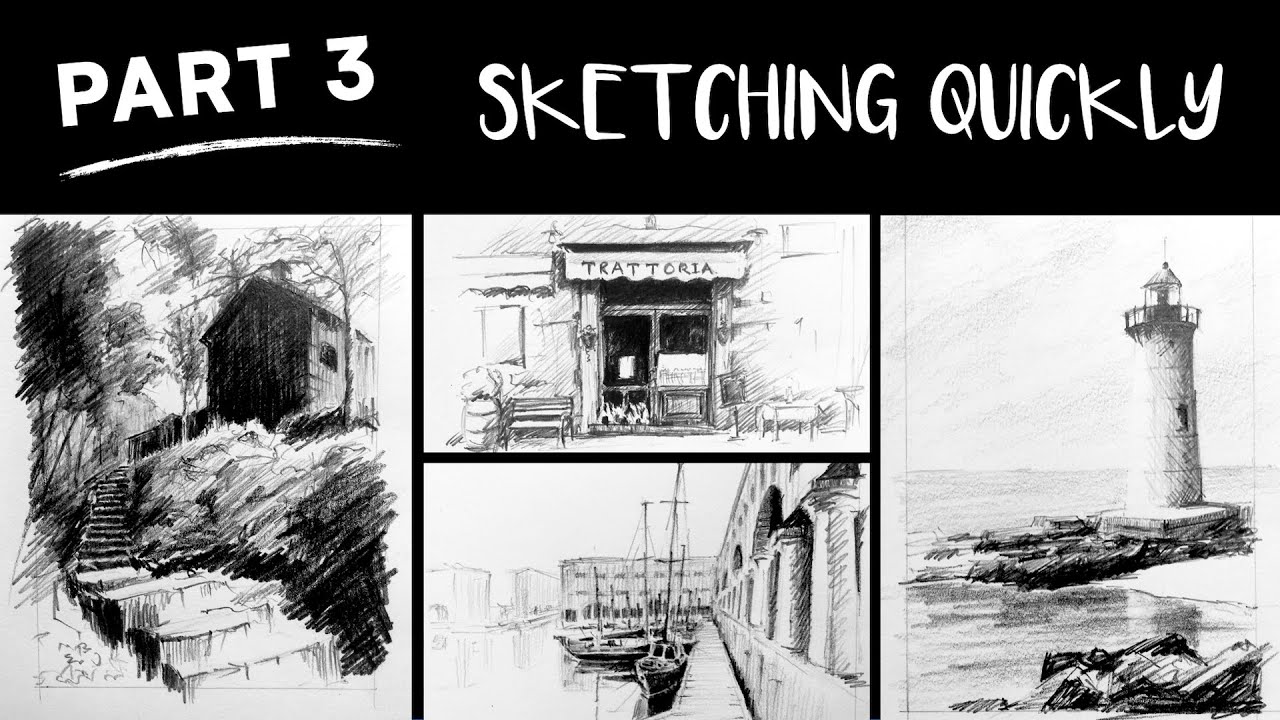 How to Sketch places Quickly (Part 3 of 5) - YouTube