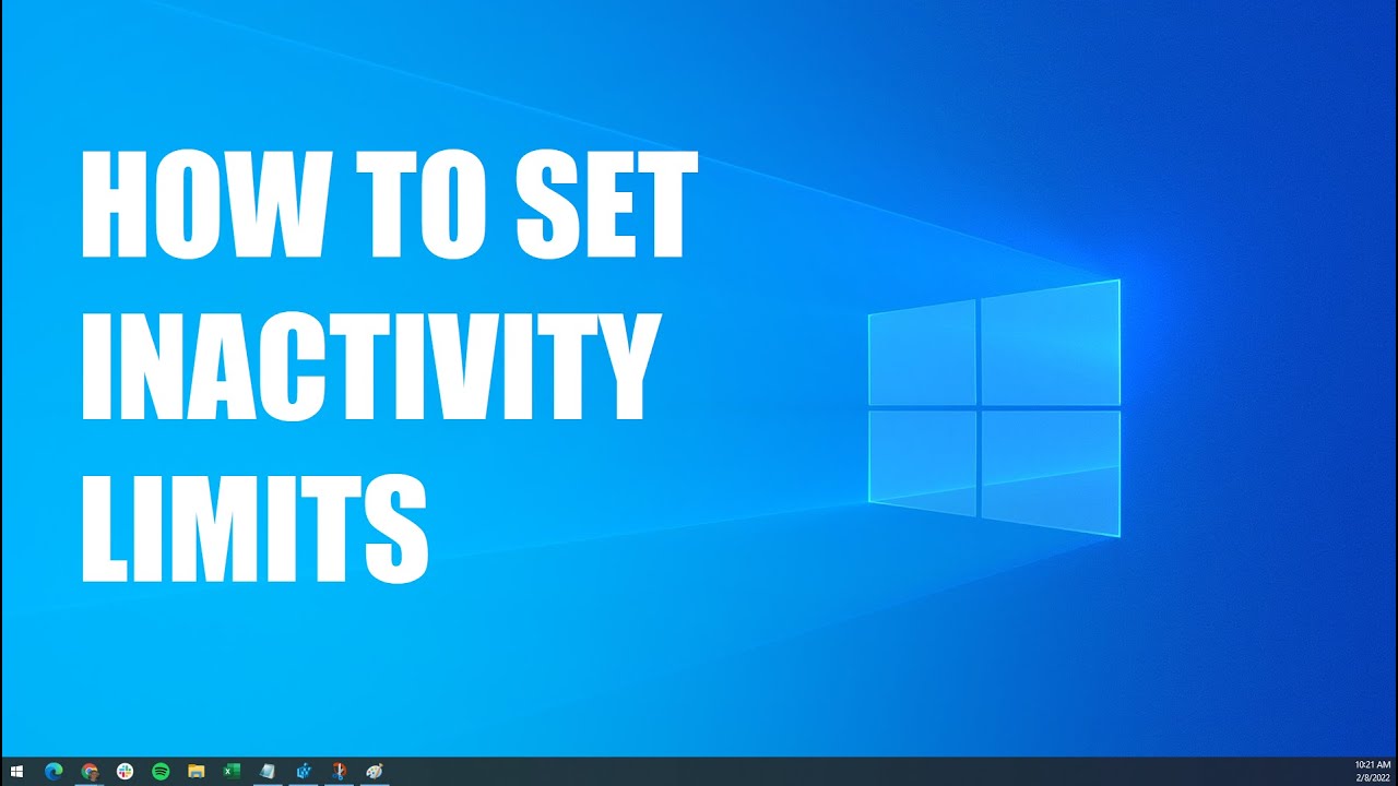 How To Set An Inactivity Limit In Windows 10 - YouTube