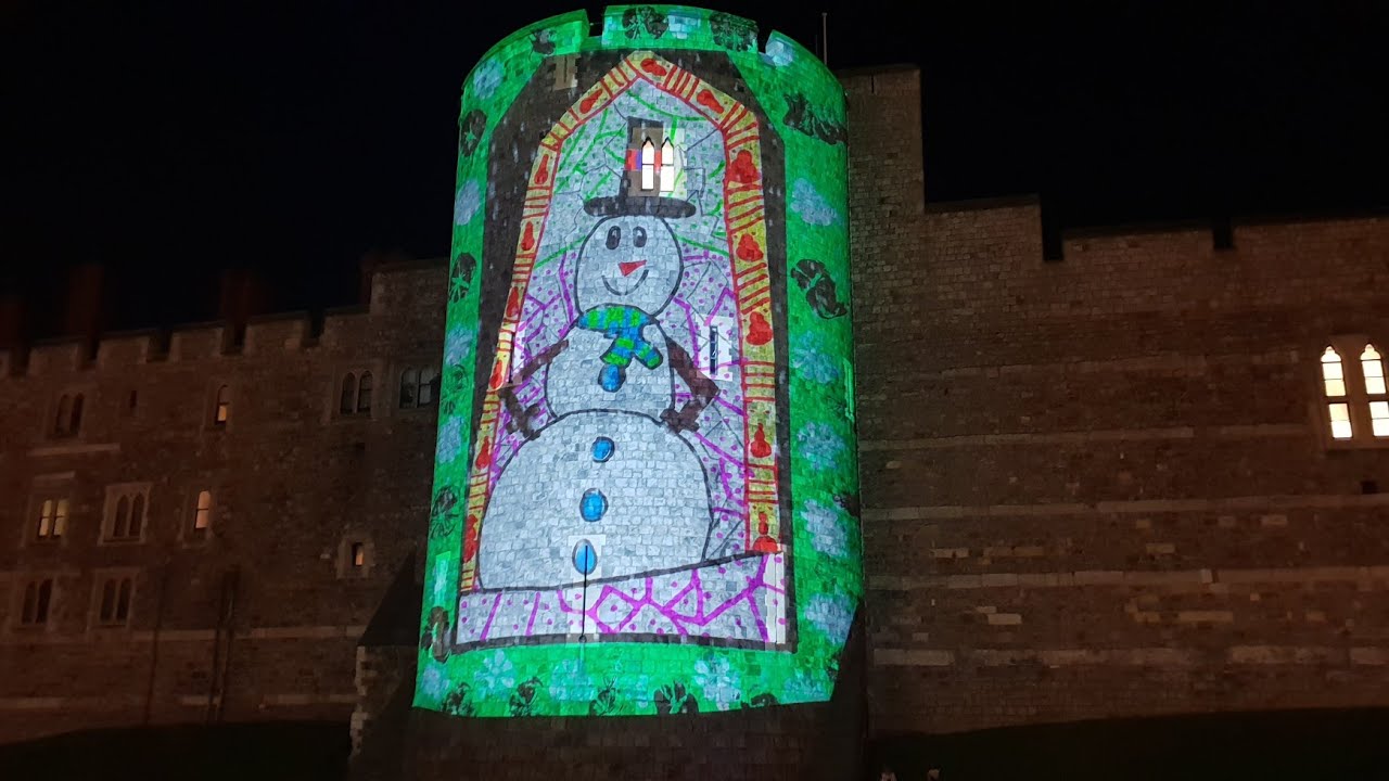 Windsor Castle Garter Tower Projections, Windsor Christmas light switch ...
