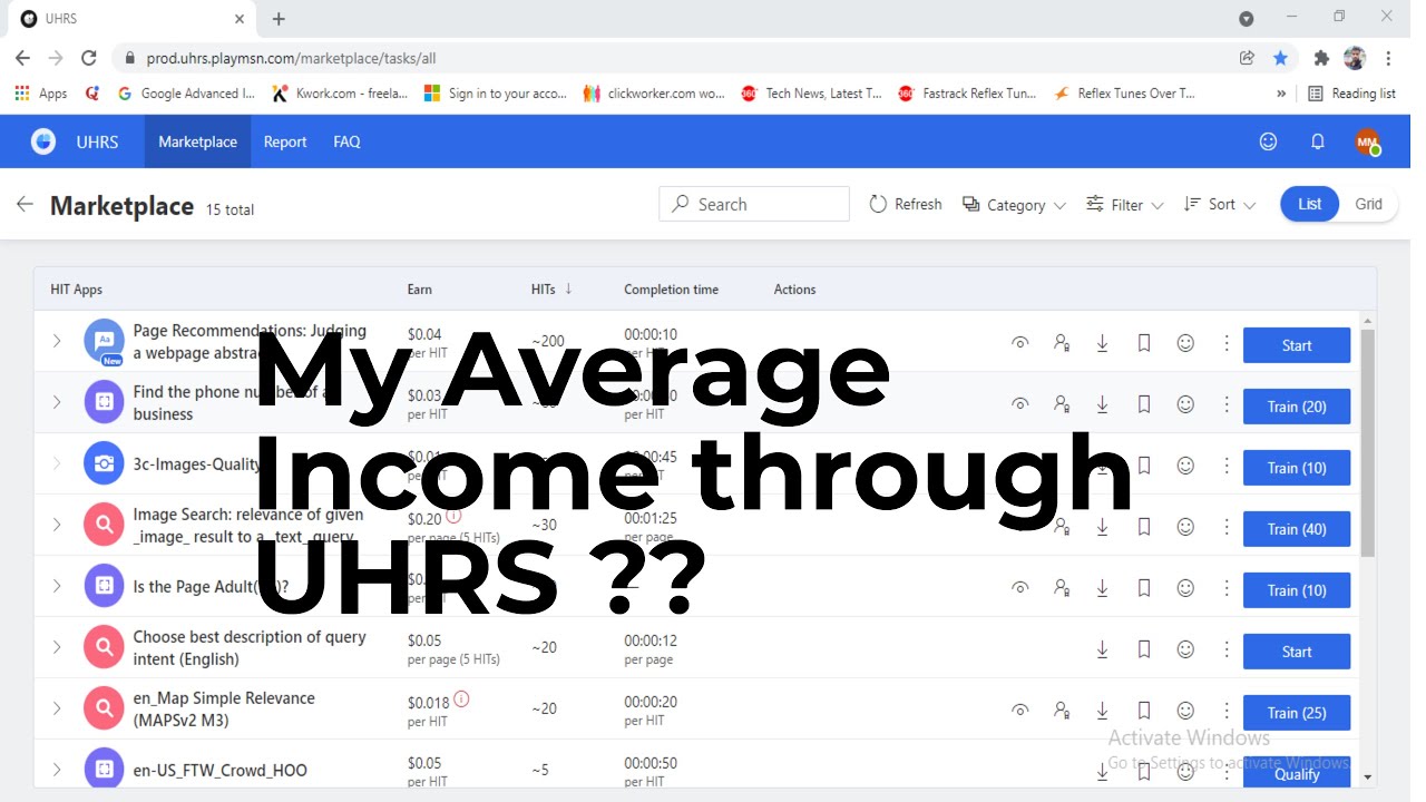 How Much do I earn through UHRS on an Average?? - YouTube
