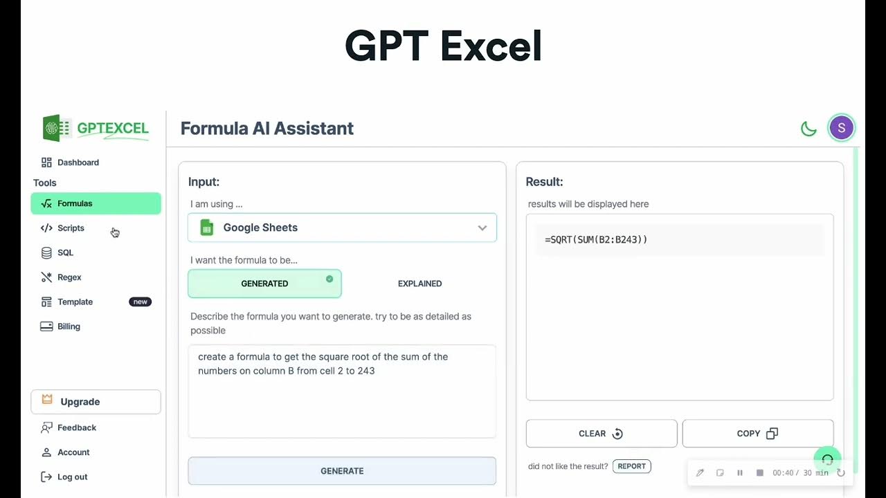 GPT Excel. - AI Tutorial for Excel Spreadsheets - YouTube