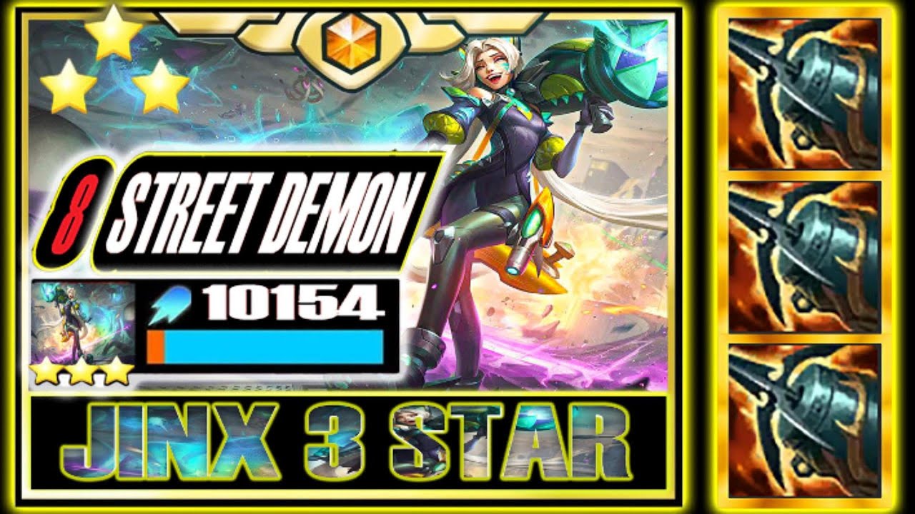 JINX 3 STAR ⭐⭐⭐+ X3 KARAKEN'S FURY IF. " 8 STREET DEMON " TFT SET 14 # ...