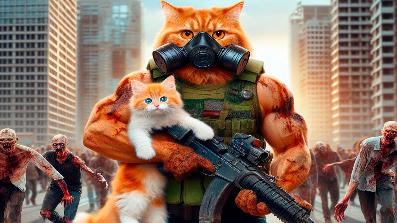 🧟ZOMBIE APOCALYPSE! 😿CUTE CAT STORY #cute #cat #survival # ...