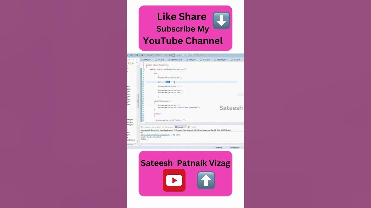 Core Java Free Class | Exception Handling In Java | Free Core Java Class #fyp#short #corejava # ...