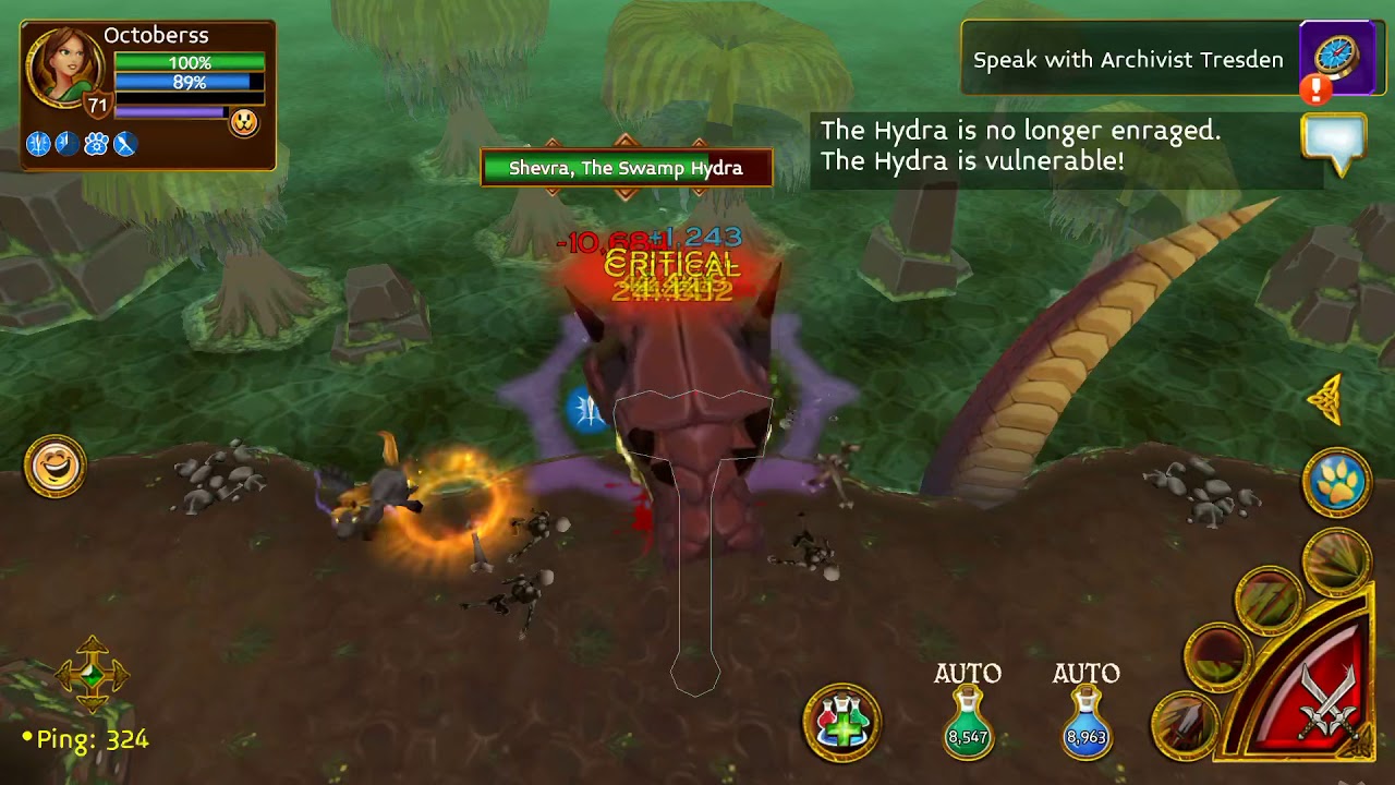 Arcane legends -Test Ebon Daggers Solo Boss Map " The Hydra's Bog ...