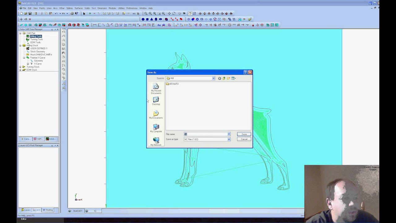 DXF Vcarving using BobCAD CAM for Digital Wood Carver - YouTube