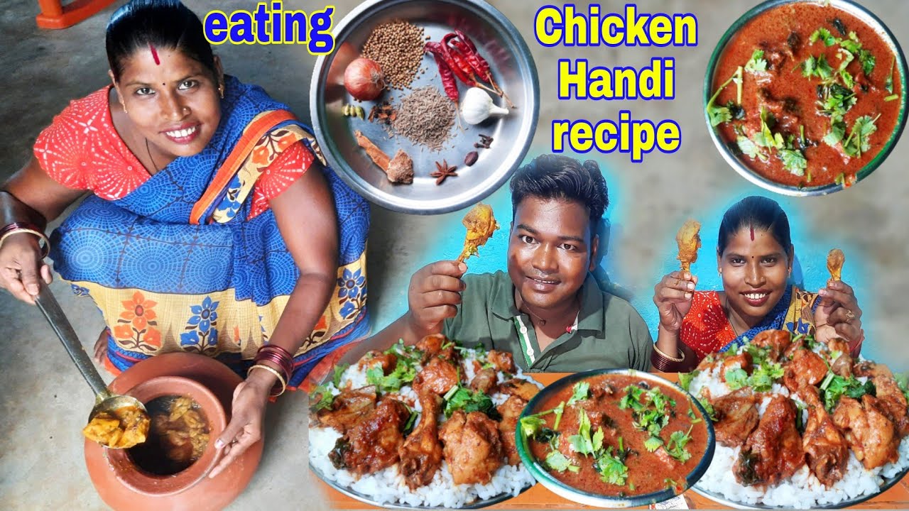 Desi style Chicken handi recipe | Chicken handi with rice eating ...