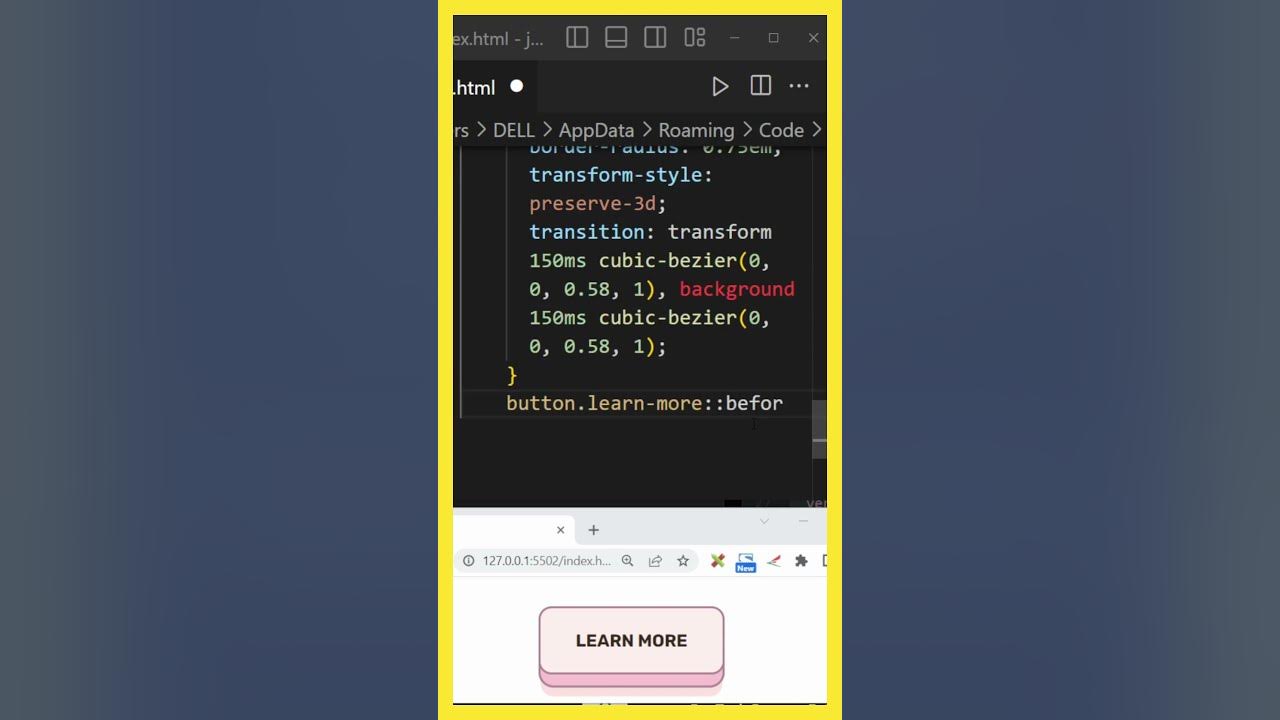 3d Button Html Css Animation Shorts Youtube