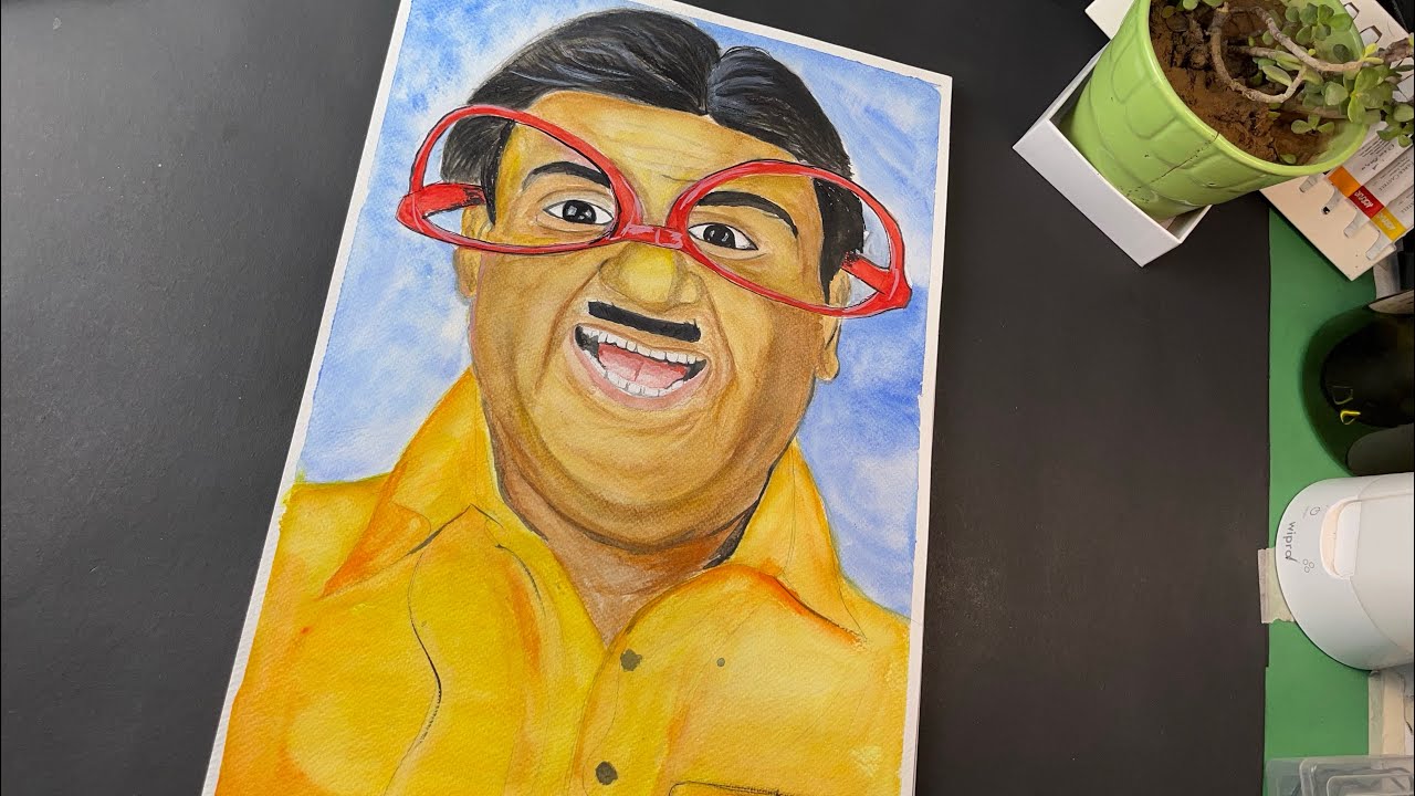 Jethalal Painting with Watercolour (Dilip Joshi) || Taarak Mehta Ka ...