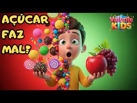 Açúcar Faz Mal? 🍭🍎 Música Infantil Educativa | Açúcar da Fruta é Saudável? | Valente Kids