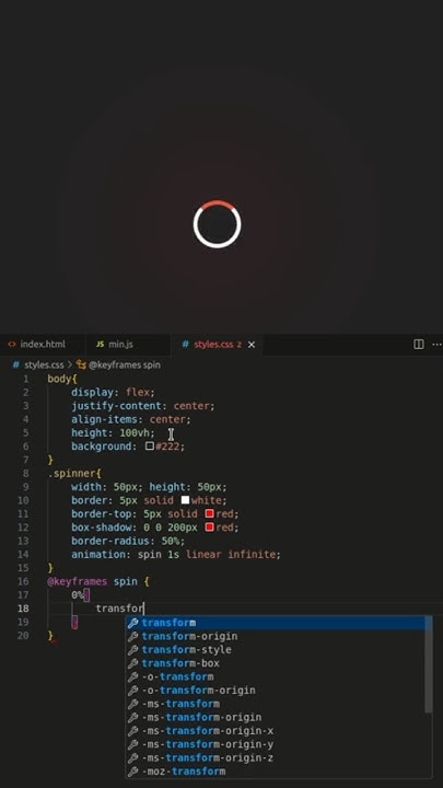 Create a Smooth Loading Spinner with CSS in 60 Seconds #css #spinner #loading #webdesign #shorts ...