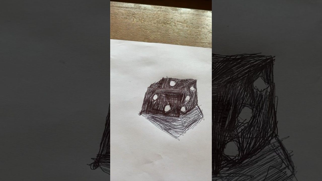 Drawing a 3-D dice - YouTube