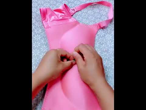 Use a needle and thread to gather the bra stitch - YouTube