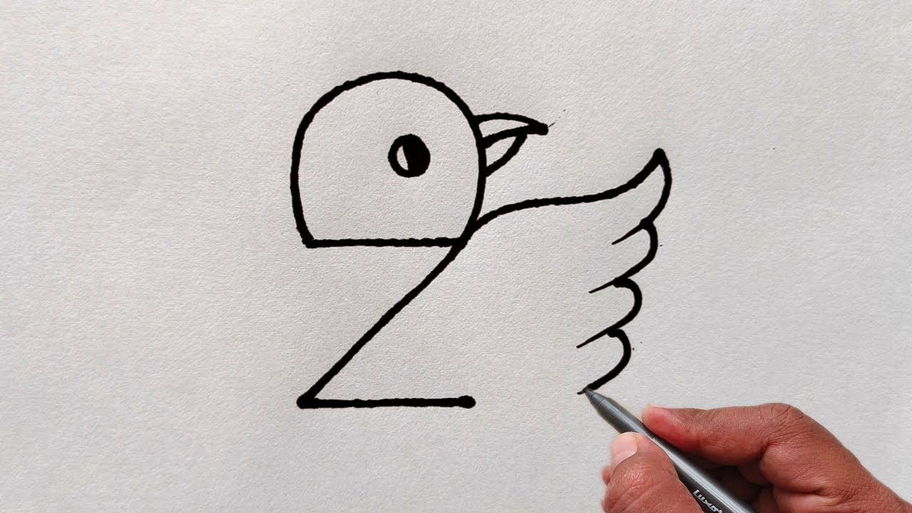 Drawing Easy From Letter Z | Parrot Drawing Tutorial | Letter Drawing ...